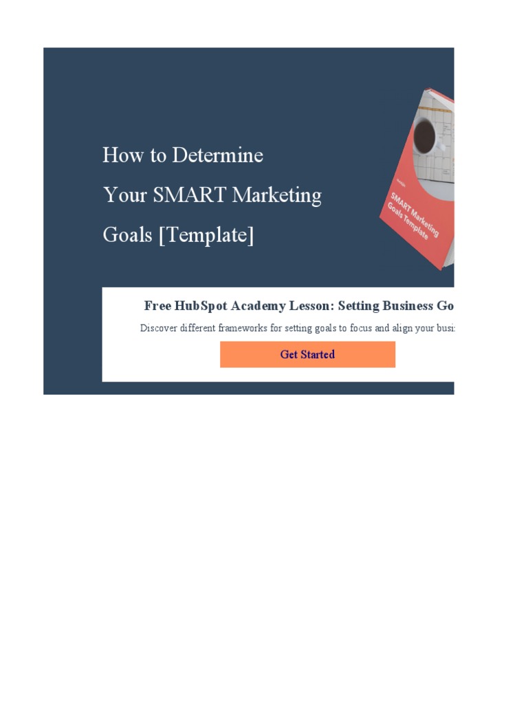 SMART Marketing Goal Template | PDF | Goal | Marketing