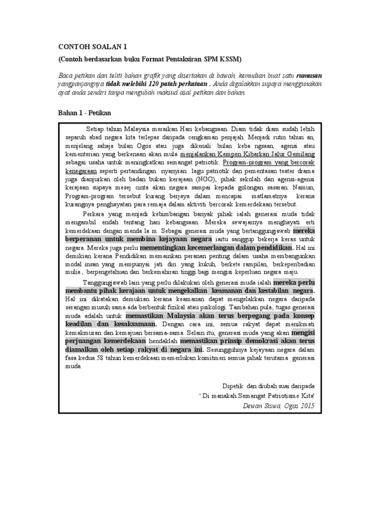 Contoh Soalan Rumusan | PDF