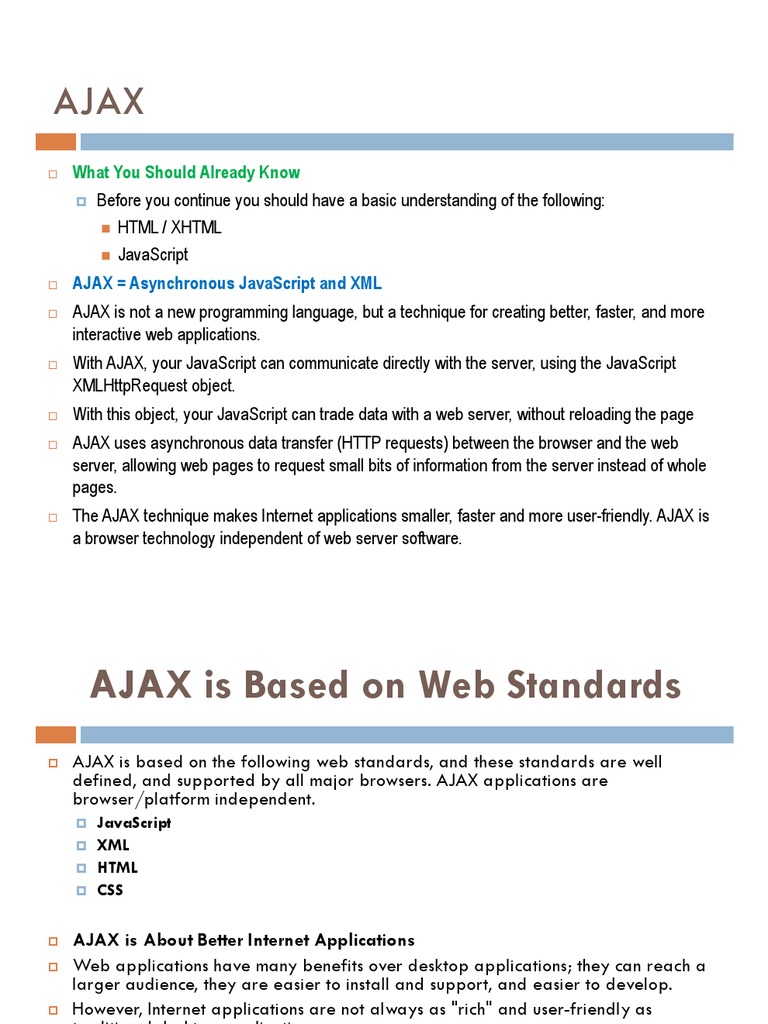 What You Should Already Know Ajax Asynchronous Javascript And Xml Pdf Ajax Programming
