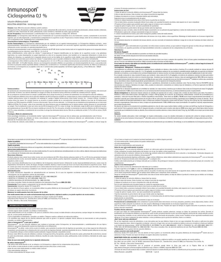 Inmunosporin | PDF | Citocina | Sistema inmune