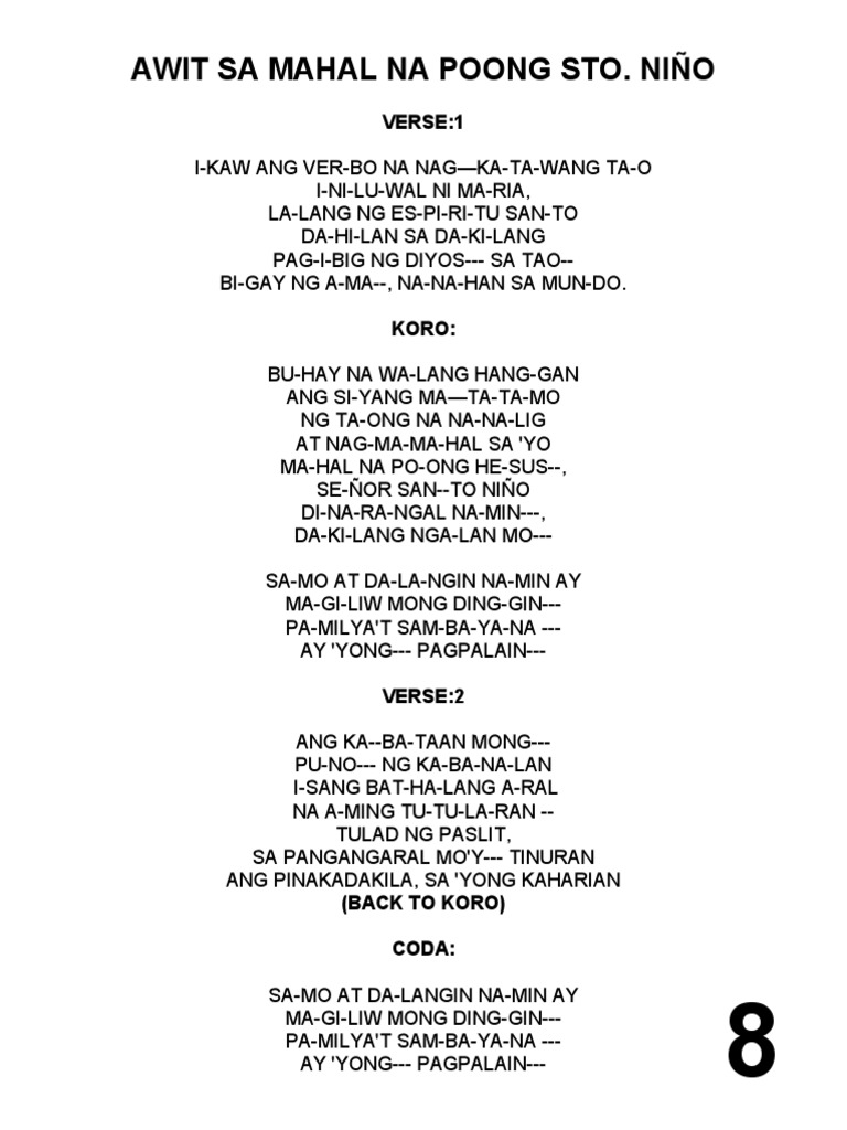 Awit Sa Mahal Na Poon Senor Sto Nino You Tube
