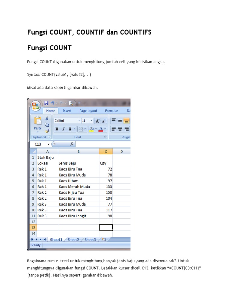 Fungsi Count | PDF | Metode & Bahan Ajar