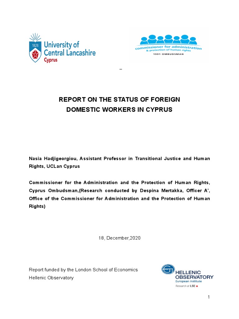 Cyprus Domestic Workers | PDF | Labour Law | Employment