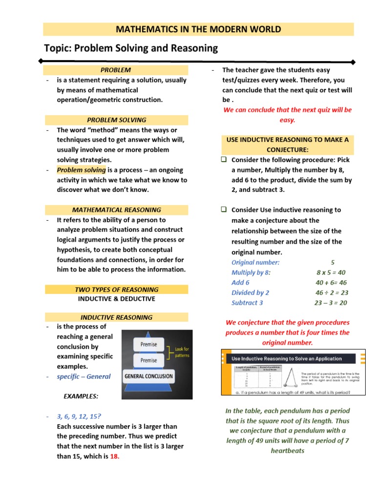Math - Problems | PDF | Inductive Reasoning | Deductive Reasoning