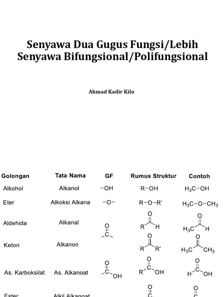 Klasifikasi Senyawa Bifungsional | PDF