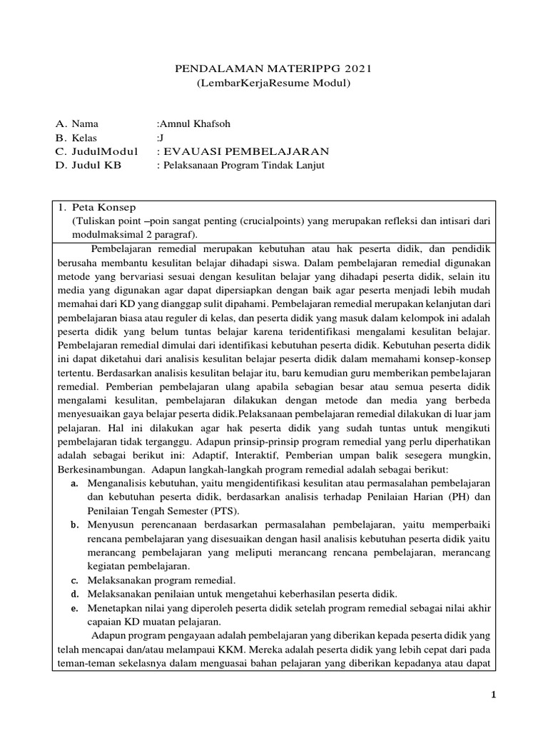 Amnul K - Resume Modul 10 KB 4 - PPG | PDF