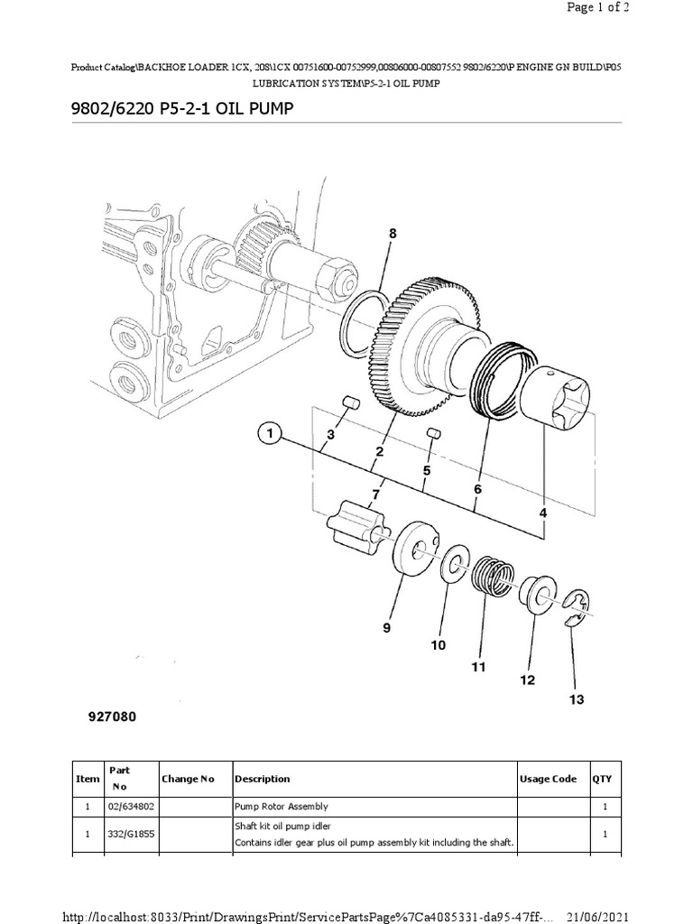 9802/6220 P5-2-1 Oil Pump | PDF | Vehicle Parts | Rotating Machines