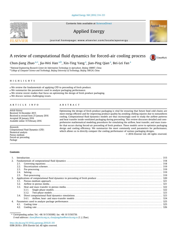 A Review of Computational Fluid Dynamics For Forced-Air Cooling Process | PDF | Computational ...
