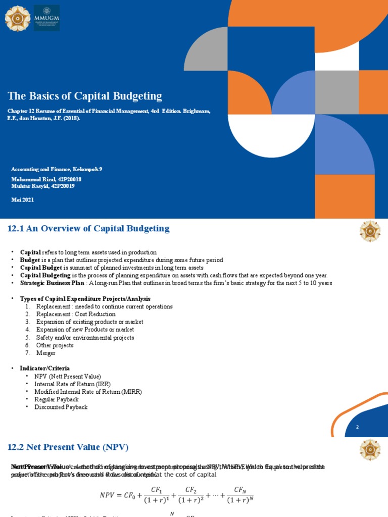 Understanding Capital Budgeting Basics | PDF | Net Present Value ...