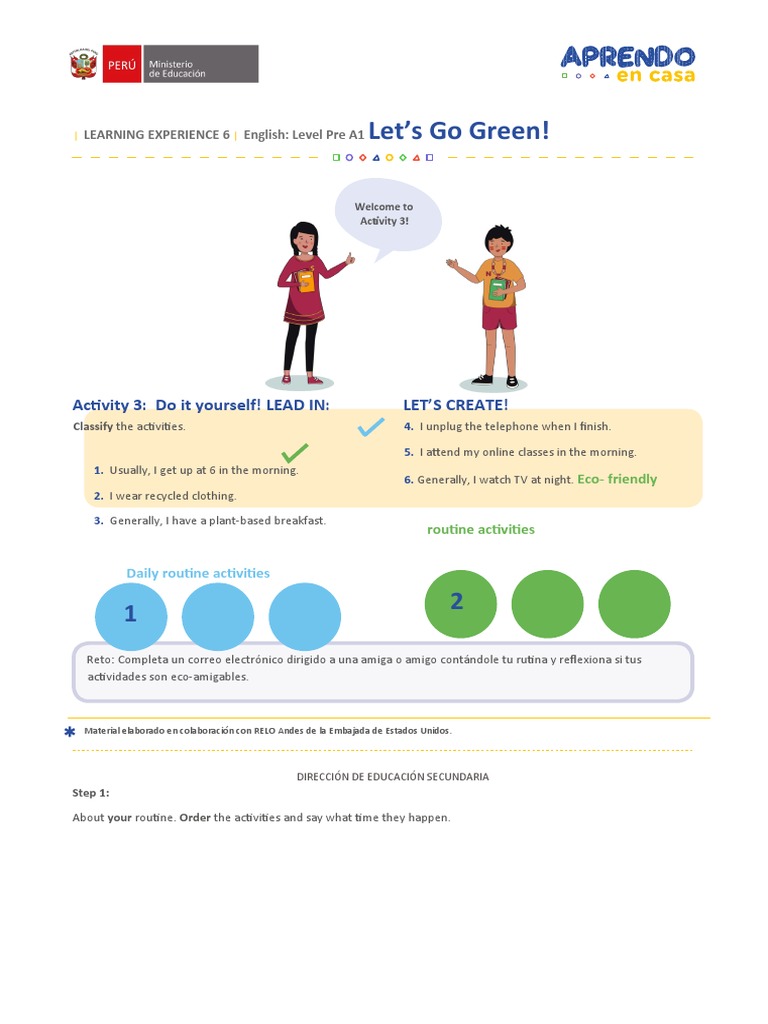 Let's Go Green!: Activity 3: Do It Yourself! LEAD IN: Let'S Create! | PDF