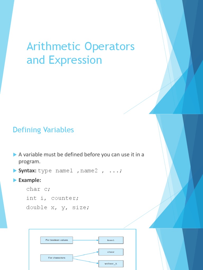 Arithmetic Operators And Expression Pdf Computer Programming Computer Science 