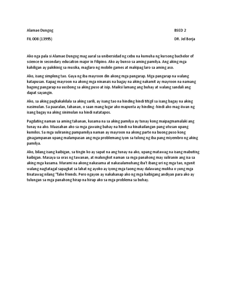 Sanaysay Sa Buhay | PDF