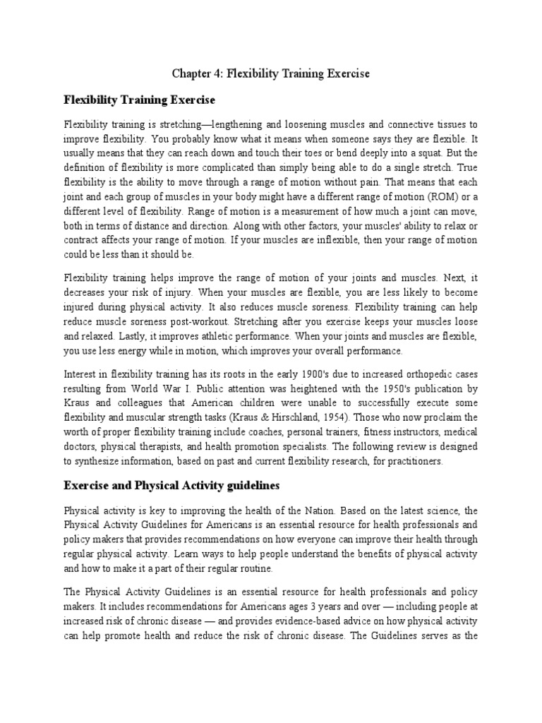 A Comprehensive Review Of Flexibility Training Improving Range Of