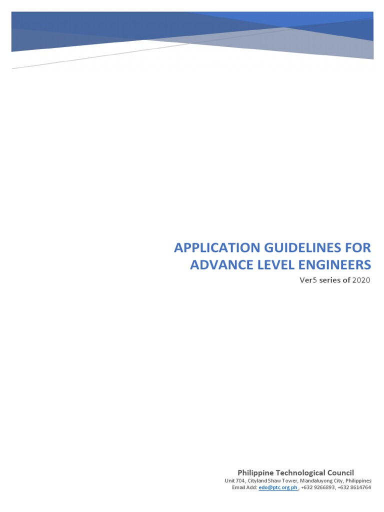 Application Guidelines For Advance Level Engineer 10102020 | Download ...