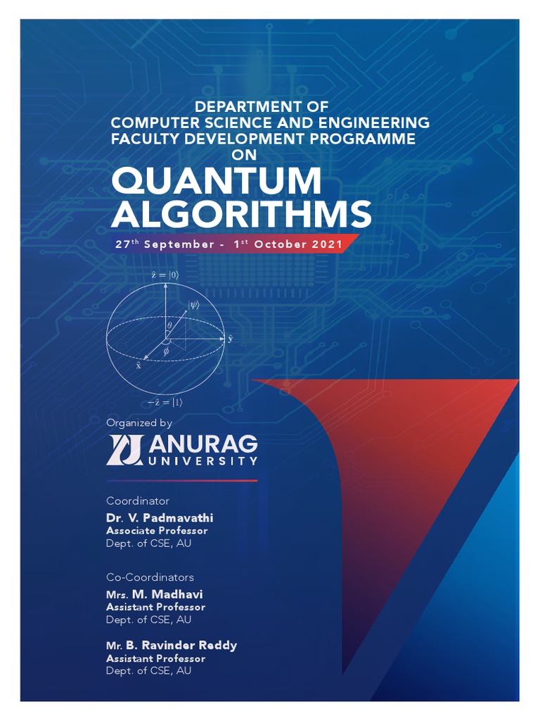 Quantum Algorithms FDP at Anurag University | PDF | Computing | Computer Science