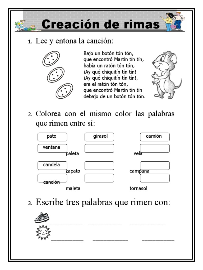 Actividades de Rimas para Niños | PDF | Ficción general