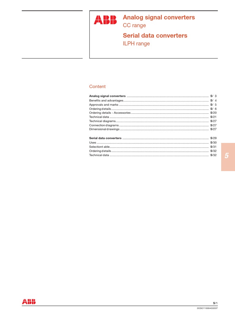 ABB Analog Signal Converter and Serial Data Converter | PDF | Amplifier ...