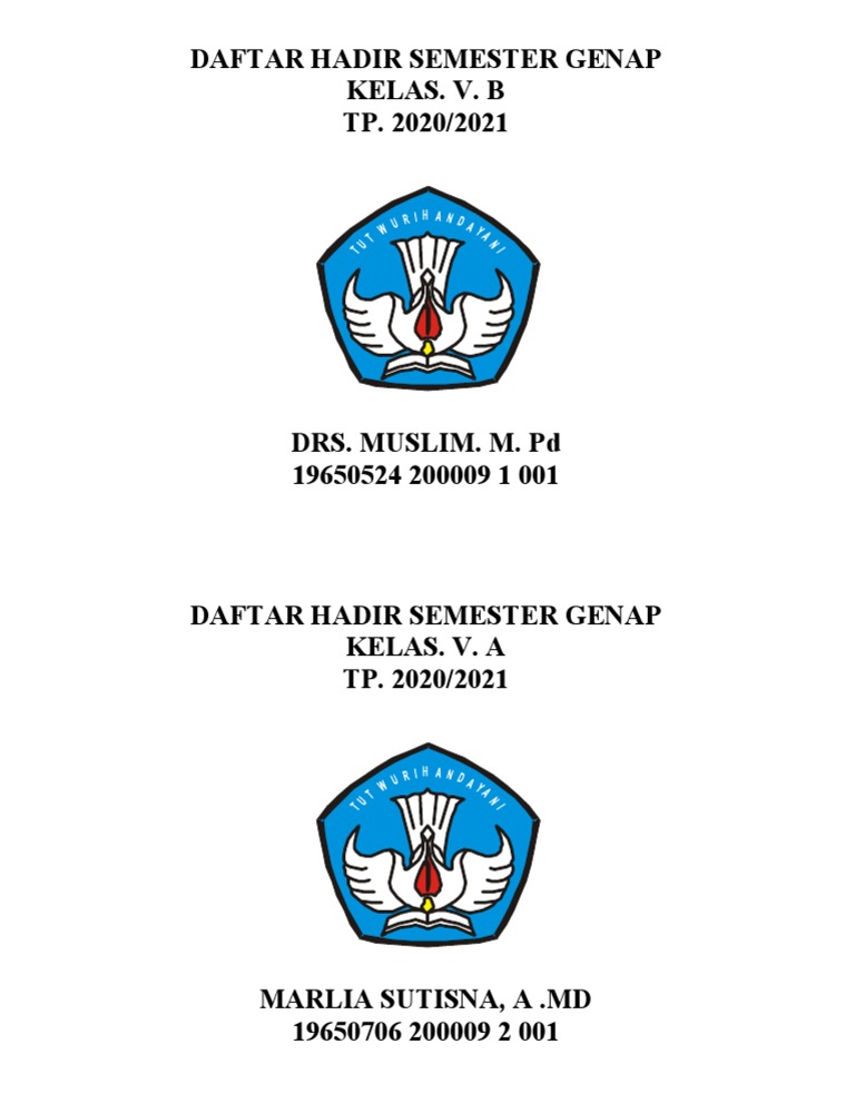 Cover Absen Kelas 5 | PDF