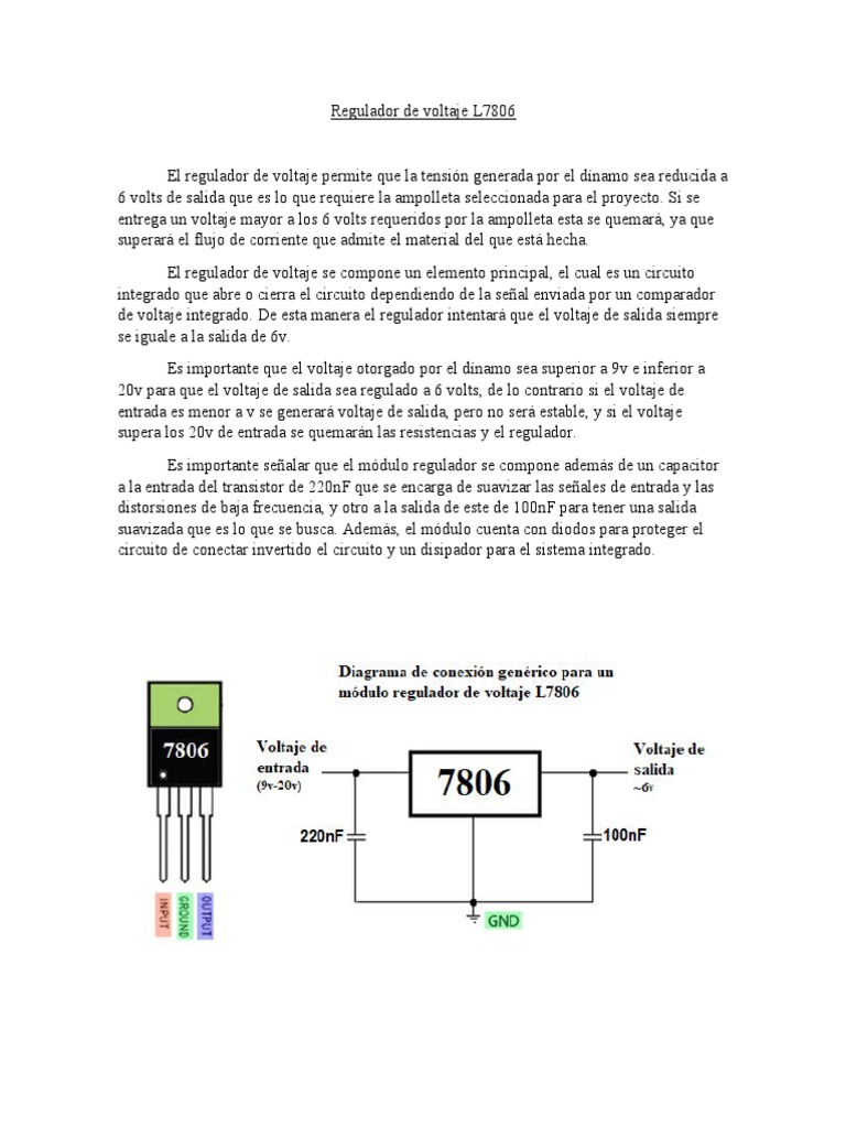 Regulador de Voltaje L7806 | PDF