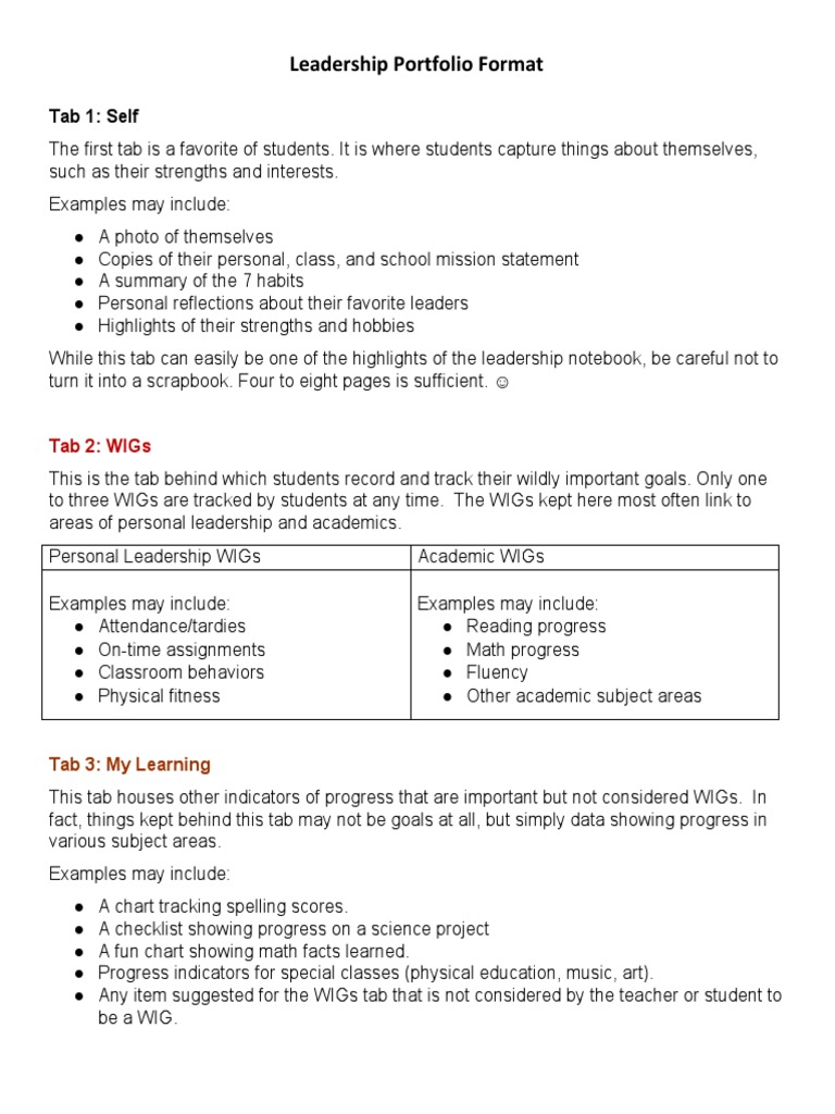 Leadership Notebook Tabs Overview | PDF | Leadership | Cognition