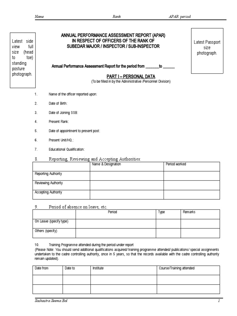 Annual Performance Assessment Report For The Period From - To | PDF
