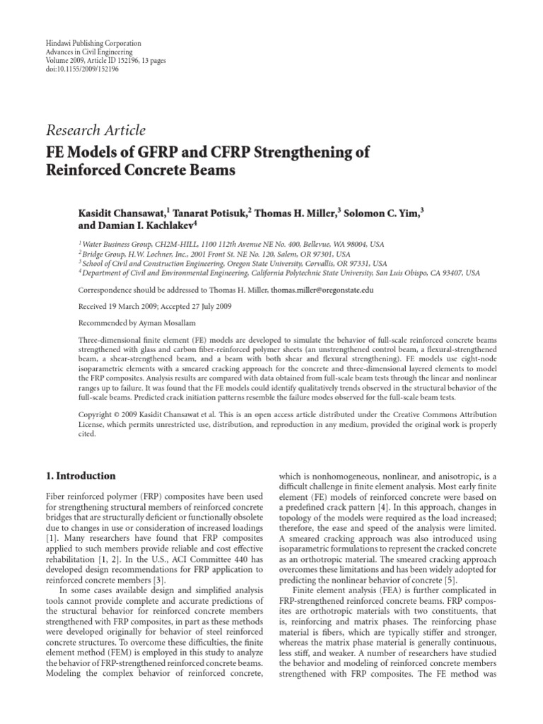 FEModels of GFRP and CFRP Strengthening | PDF | Strength Of Materials ...