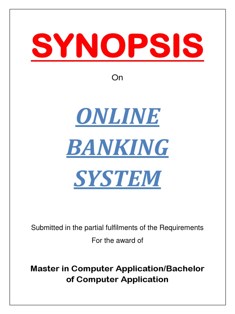 29 - Online Banking System-Synopsis | PDF | Banks & Banking | Online ...