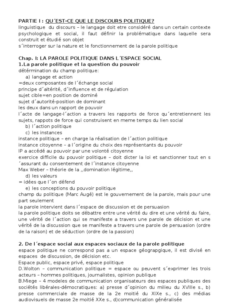 Discours Politique | PDF | Politique