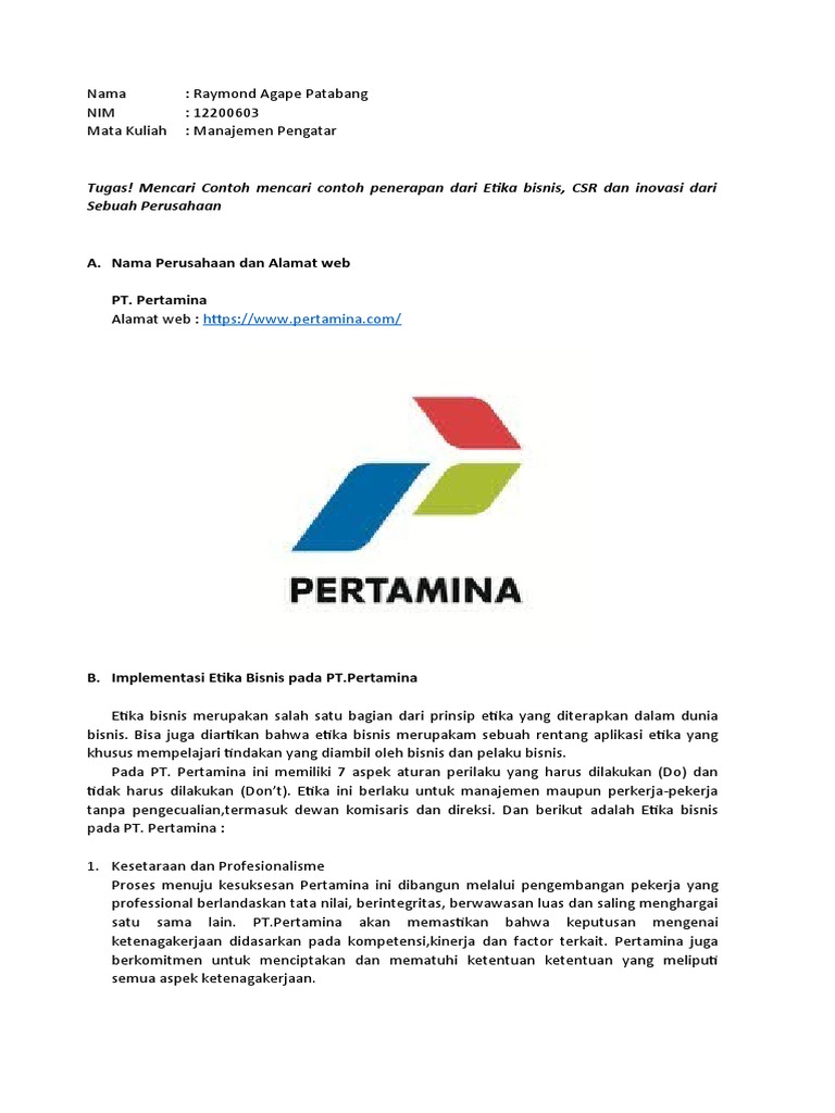 PT Pertamina | PDF