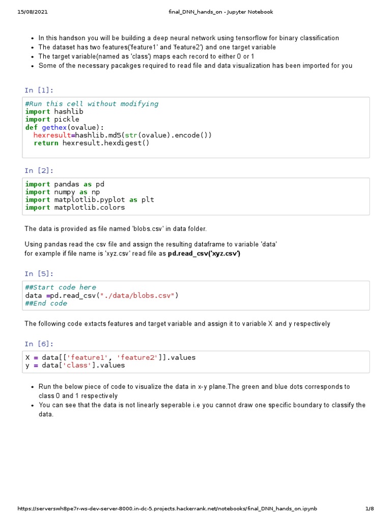 Final - DNN - Hands - On - Jupyter Notebook | PDF | Parameter (Computer Programming) | Applied ...
