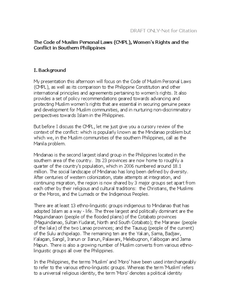 Amina Rasul, Philippines | PDF | Convention On The Elimination Of All ...