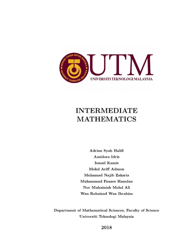 Intermediate Math UTM Foundation in Science Chapter 1 | PDF