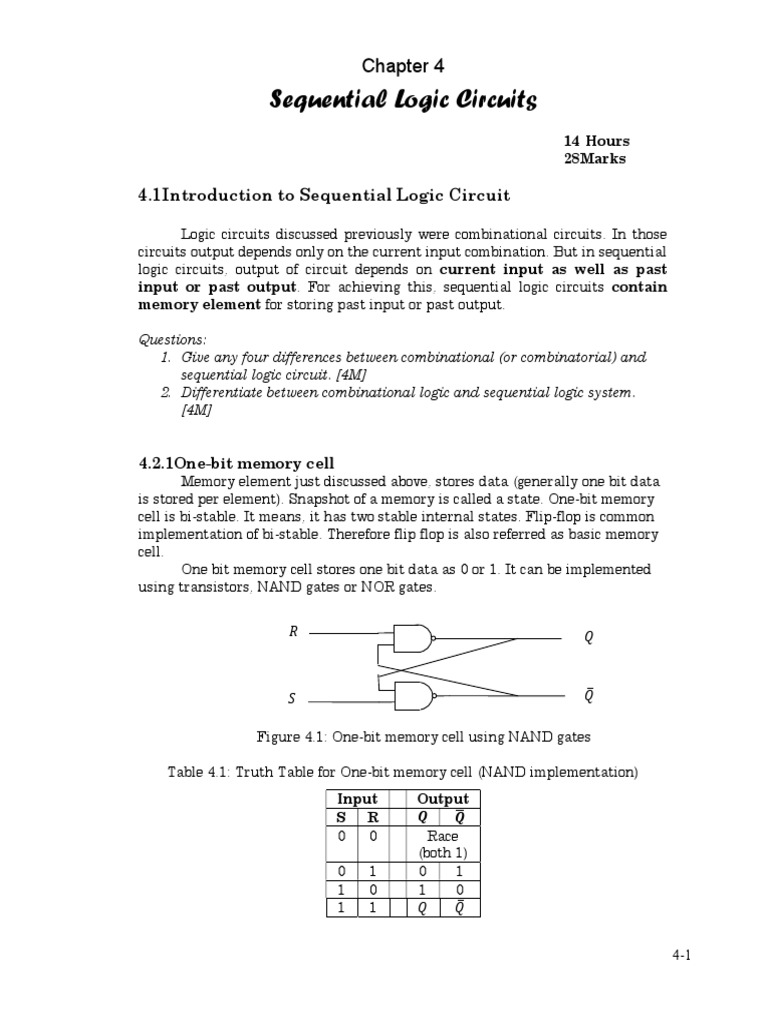 Chapter 4 Sequential Logic Circuits | Download Free PDF | Logic Gate | Computing