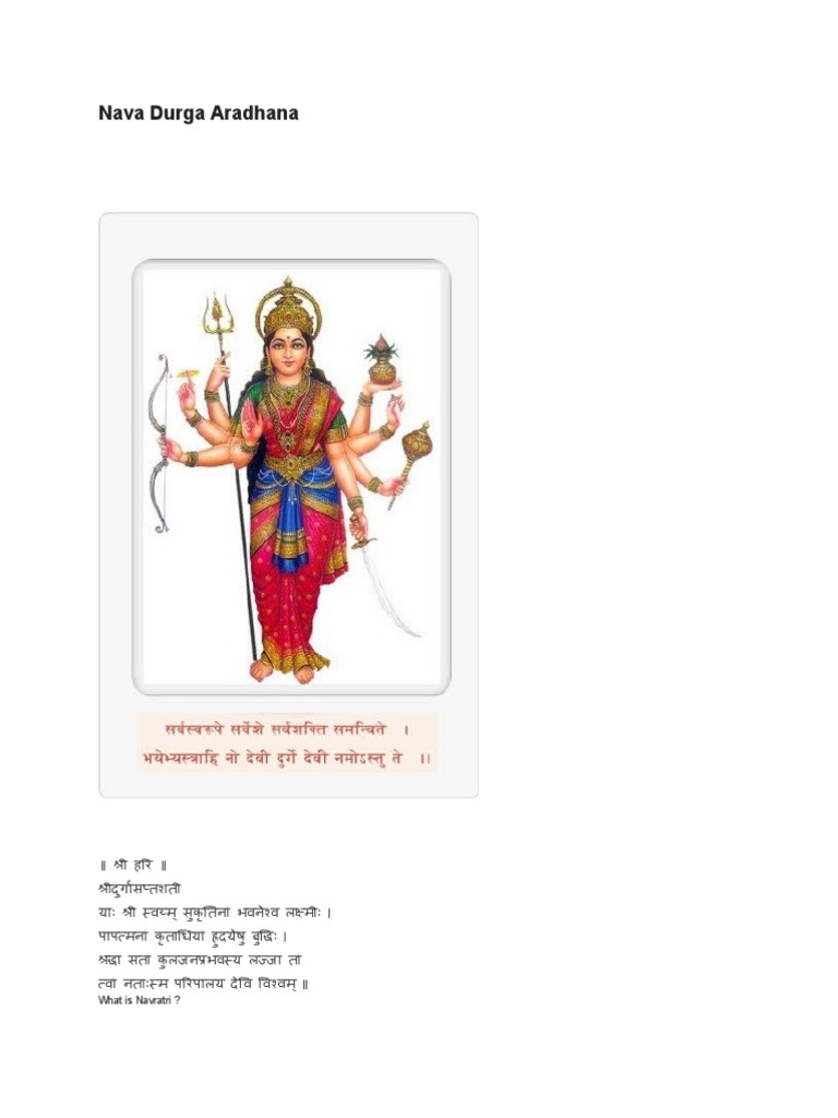 Nava Durga Aradhana: - What Is Navratri ? | PDF | Devi | Indian Religions