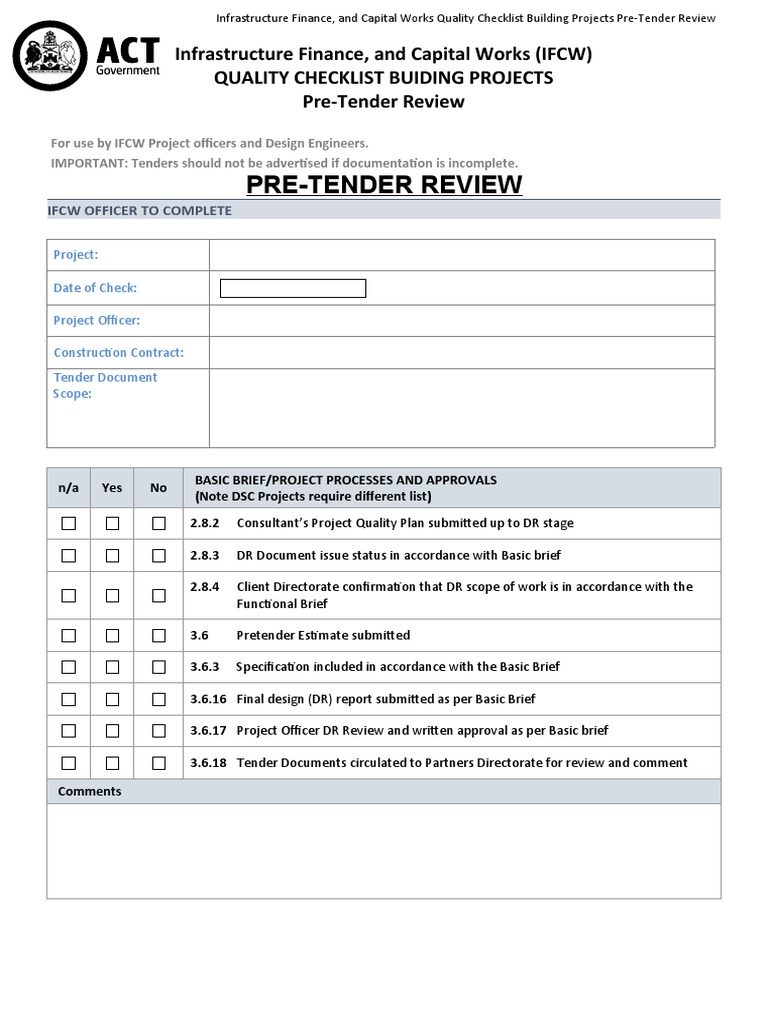 IFCW Quality Checklist Building Projects | PDF | Wall | Door