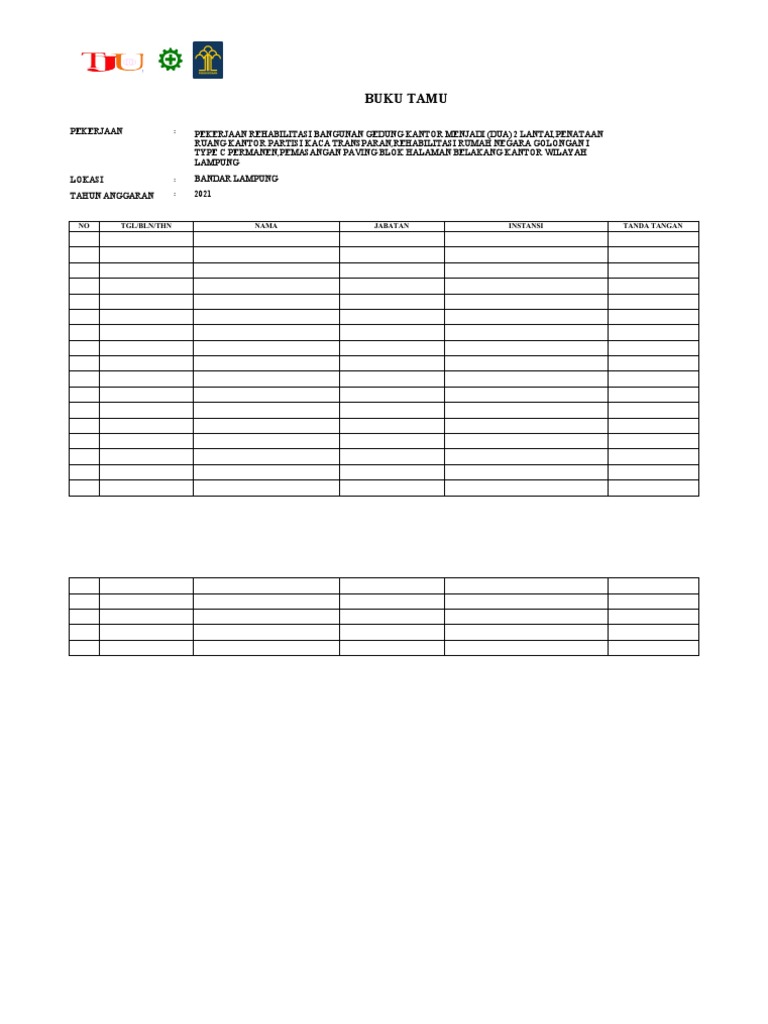 Format Buku Direksi Dan Buku Tamu | PDF