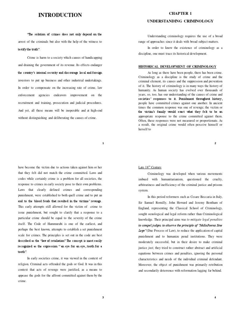 INTRO TO CRIM PDF File | PDF | Criminology | Forensic Science