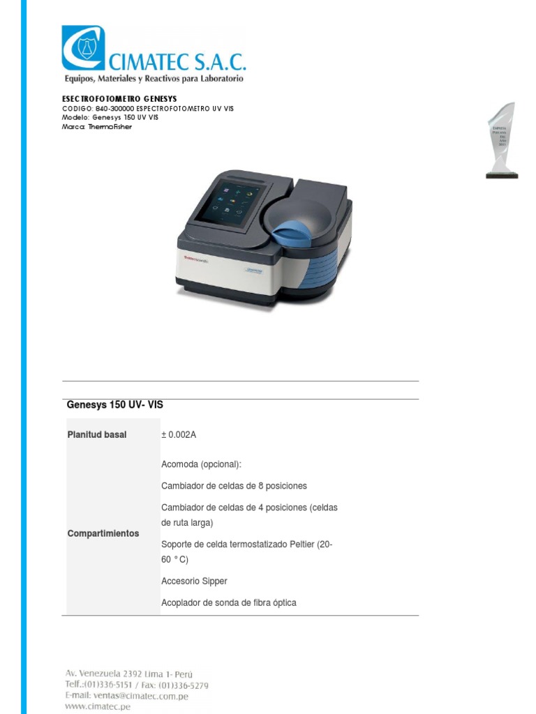 Genesys 150 UV | PDF | Monitor de computadora | Informática