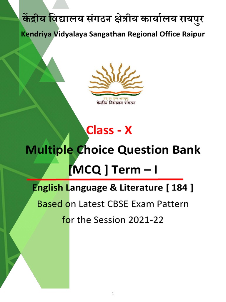 Class - X: English Language & Literature (184) | PDF | Reading ...