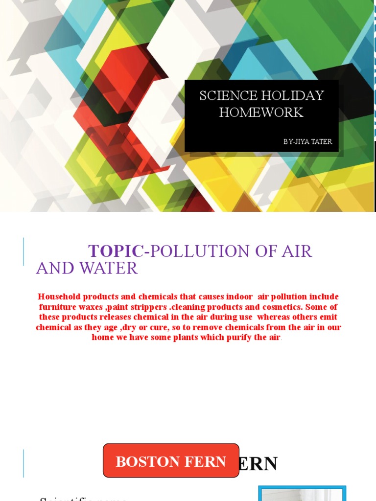 Science Holiday Homework | PDF