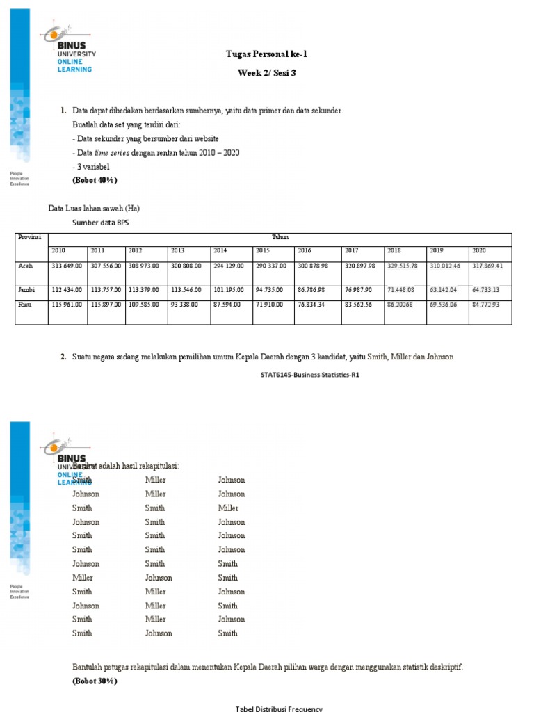 Tugas Personal Ke-1 Week 2/ Sesi 3: (Bobot 40%) | PDF