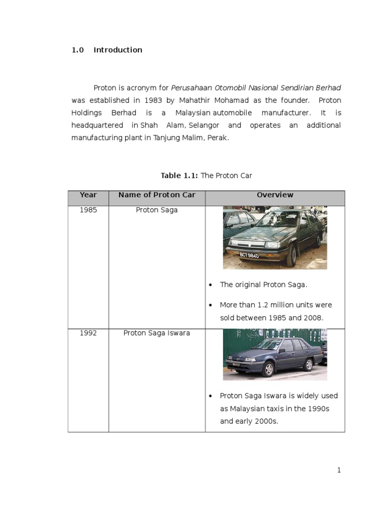 Timeline of Proton Car | PDF | Transport | Motor Vehicle