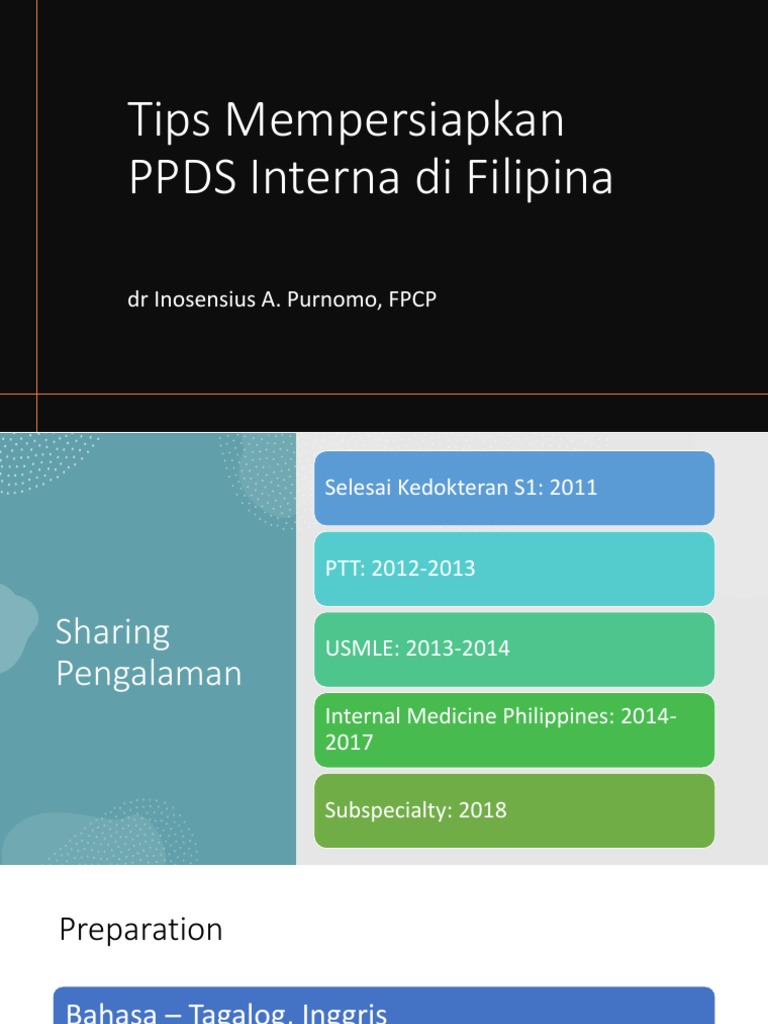 Tips Persiapan PPDS Interna Di Filipina | PDF