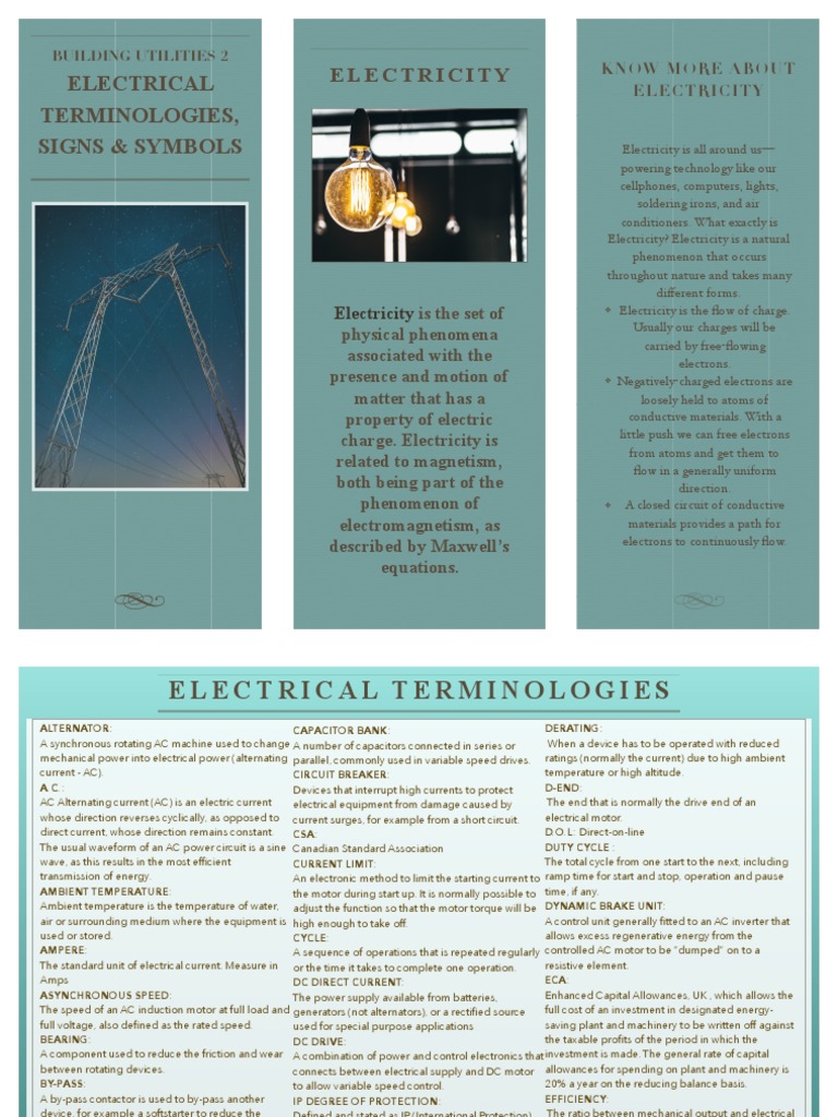 BU2 - Electrical Terms, Signs and Symbols | PDF | Electric Motor ...