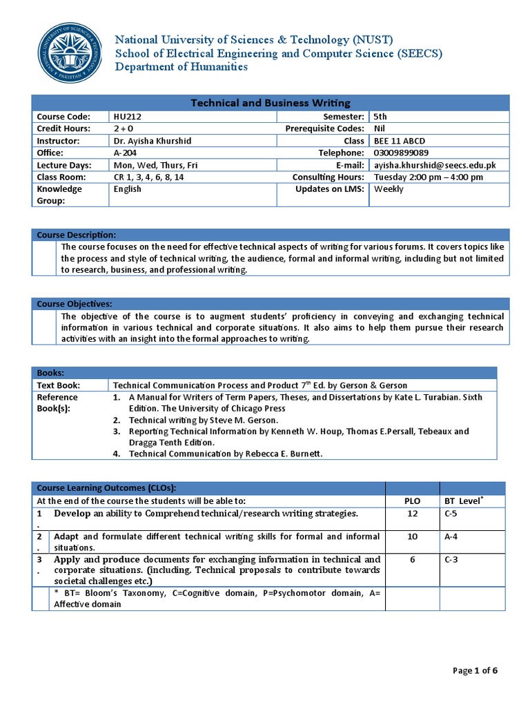 Technical and Business Writing Course | PDF | Engineering | Science