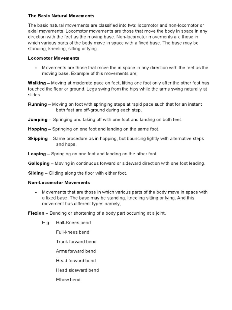 Topic 4.-The-Basic-Natural-Movements | PDF | Anatomical Terms Of Motion ...
