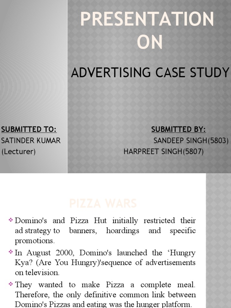 Presentation ON: Advertising Case Study | PDF | Domino's Pizza