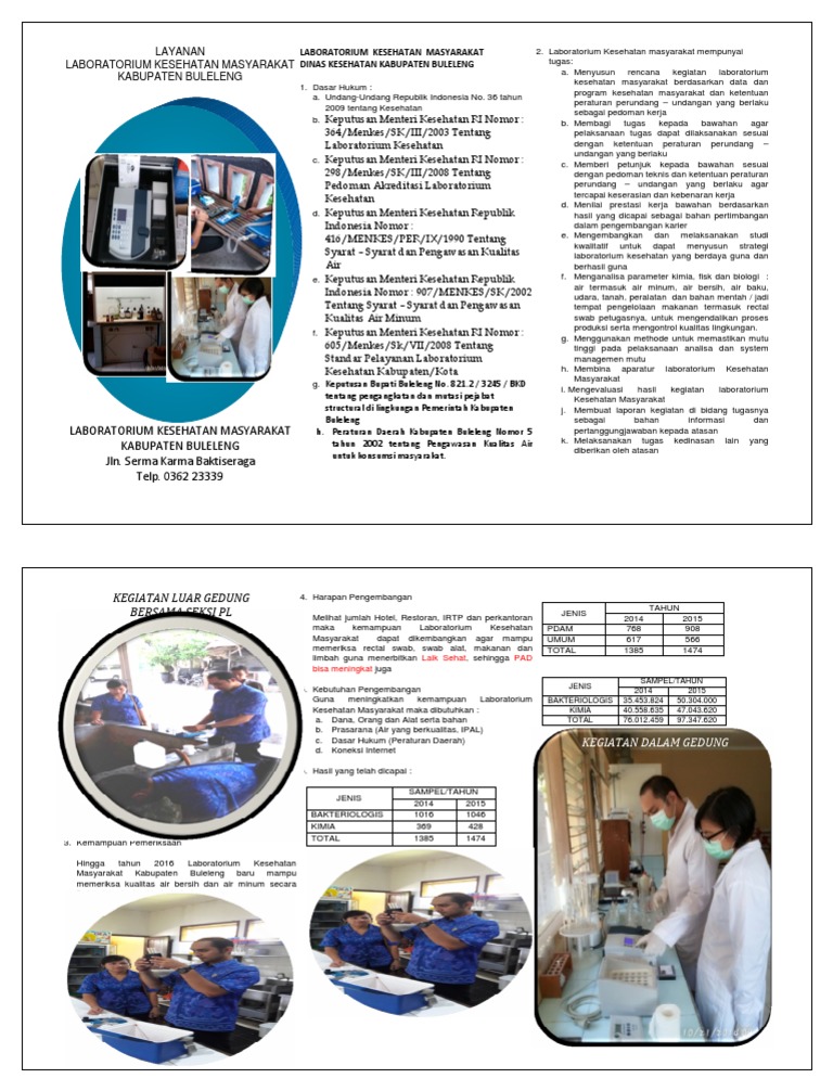 Brosur Layanan Laboratorium Kesehatan Masyarakat Kabupaten Buleleng | PDF