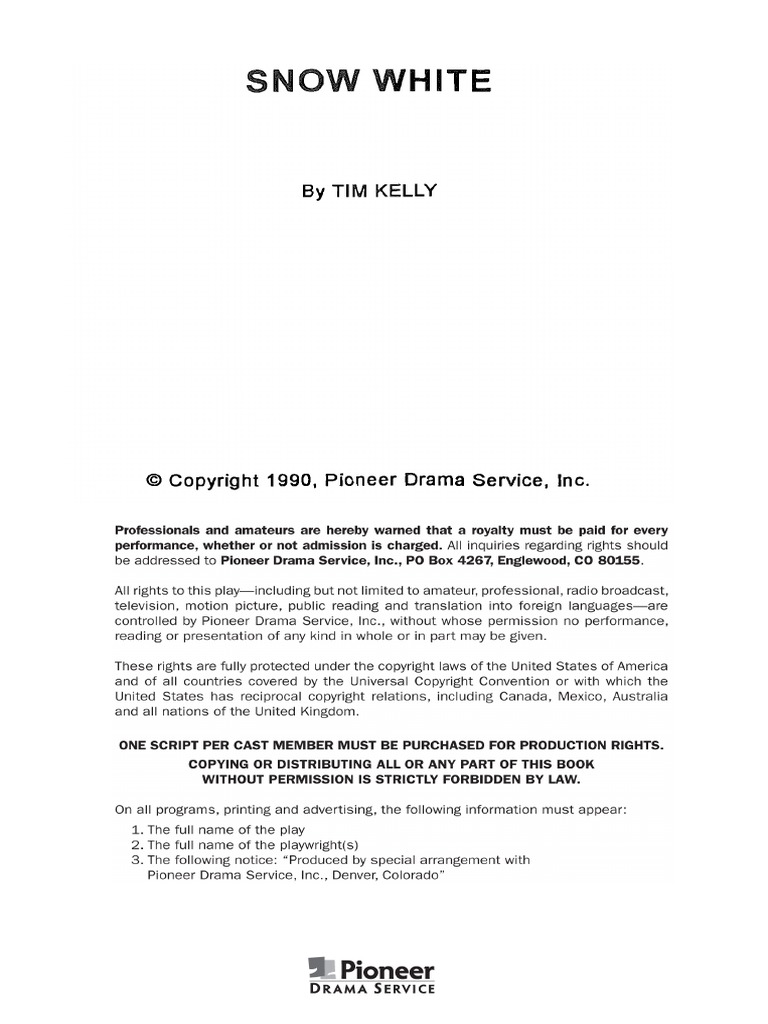 5351 Snowwhitef Script Sample | PDF | Snow White