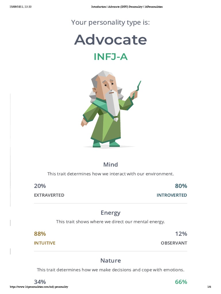 Introduction - Advocate (INFJ) Personality - 16personalities | PDF ...